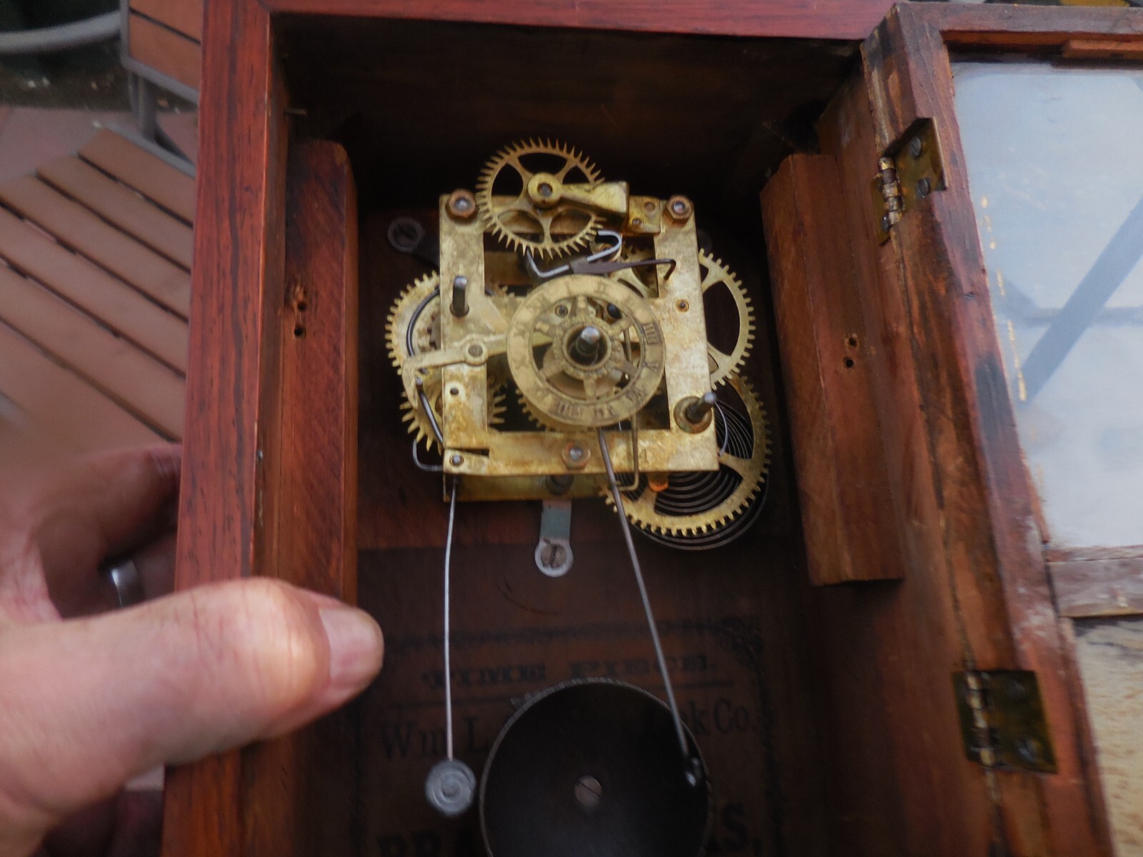 Vintage W.m L. Gilbert Clock Co Brass Clocks 8-day Movement Wood ...