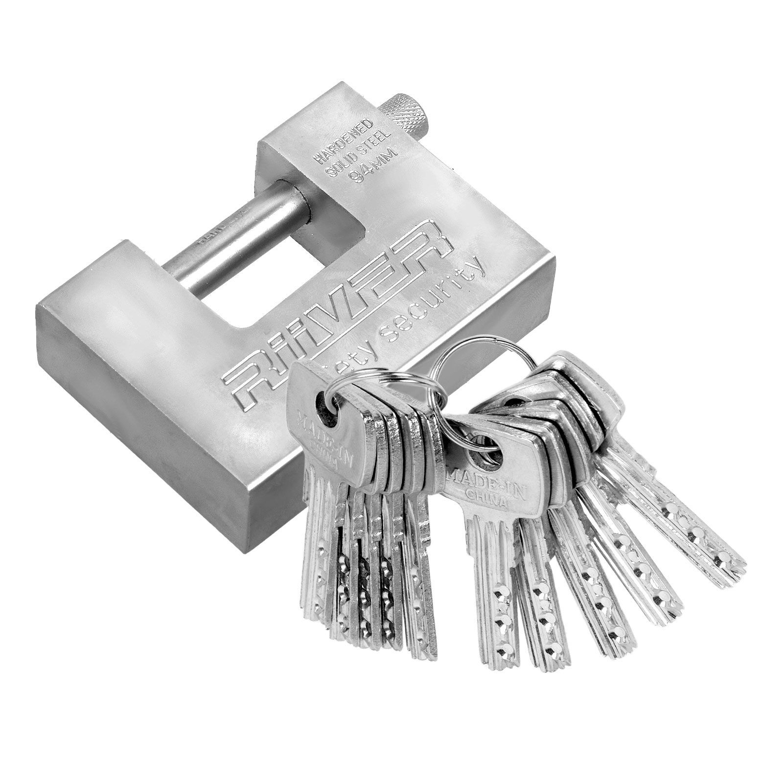 94 MM Heavy Duty Padlock 10 Keys Armoured Steel Shutter Warehouse ...