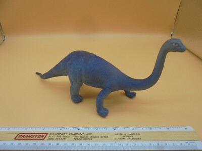 Imperial Brontosaurus Dinosaur Figure Toy 1985 Purple Blue Vintage T | eBay