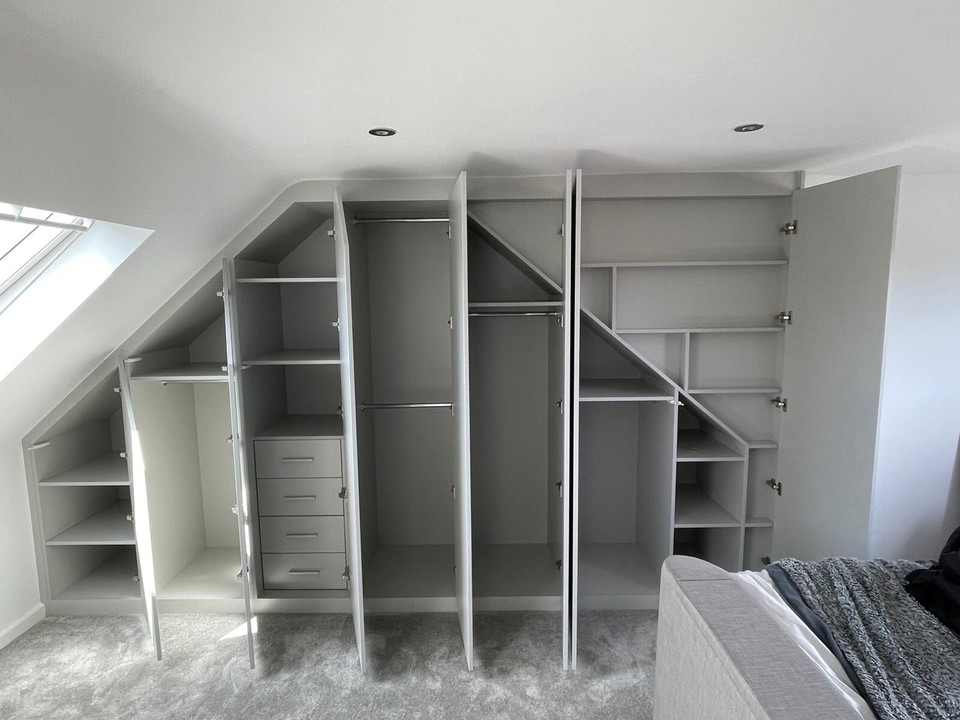 Loft Slope Roof Bespoke Fitted Wardrobe Storage Made To Measure. Custom ...