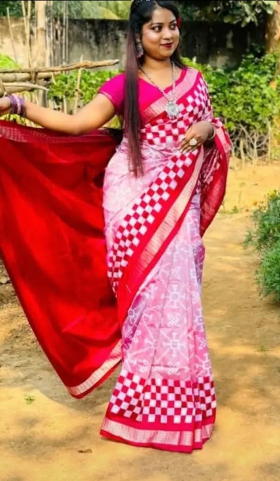 ikkat brand new shoft silk pata handloom sarees fall and Pico done with ...