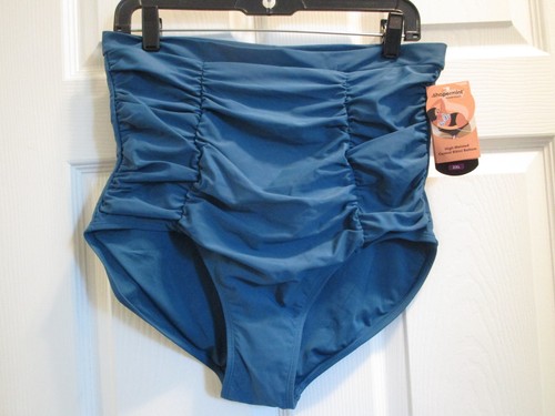 SHAPERMINT HIGH-WAISTED CONTROL BIKINI SWIMSUIT BOTTOM IN OCEAN BLUE ...