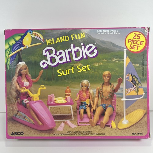 Vintage NEW SEALED 1987 Island Fun Barbie Surf Set No. 7948 Arco Mattel ...