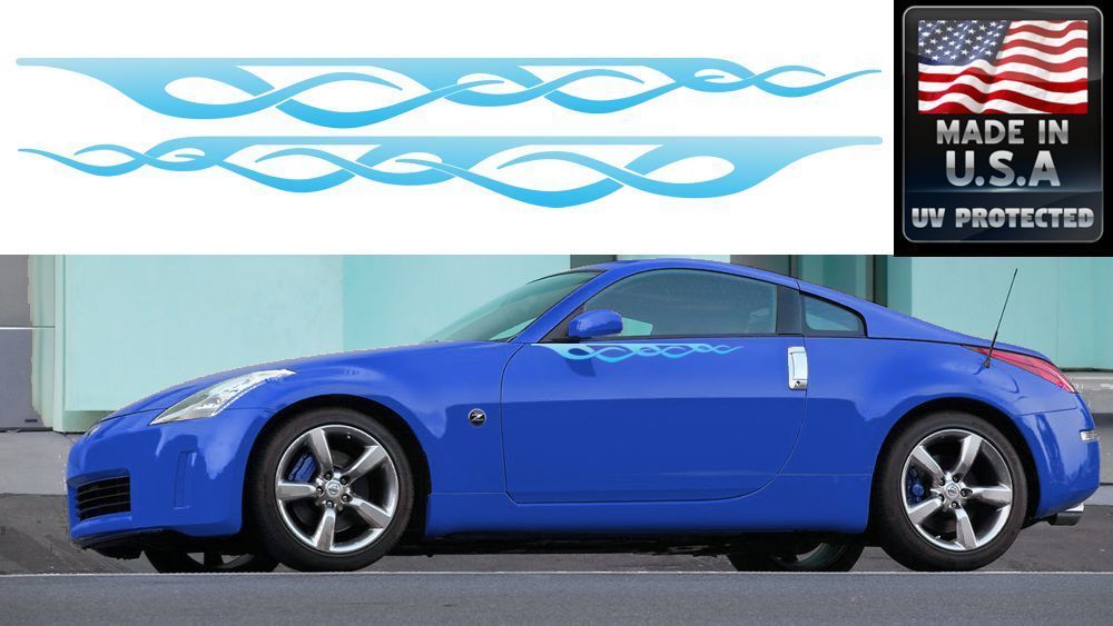 Pinstripe Crossover Flame decals 2pc PICK COLOR - for Car truck 4x4 SUV ...