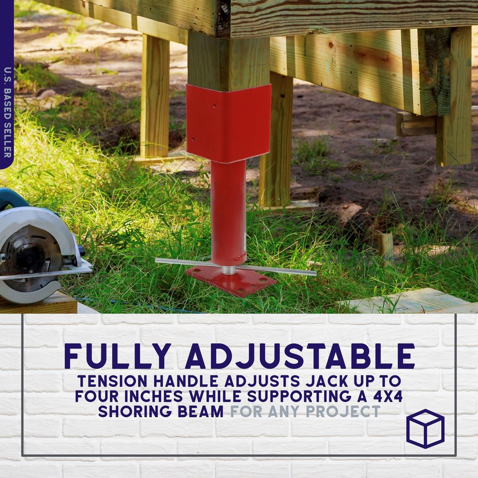 BISupply Adjustable House Jacks for Lifting 4x4 Shore Beam 1pk - Temp ...