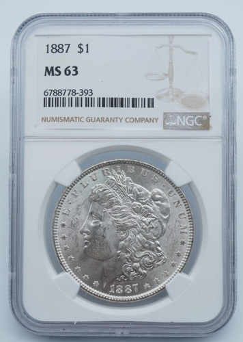 1887-P Morgan Silver Dollar NGC MS 63 - C1238 - .705 | eBay