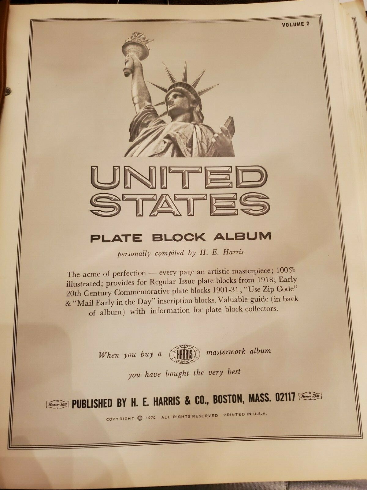 HE Harris Plate Block Album (Volume II) and Supplements | eBay