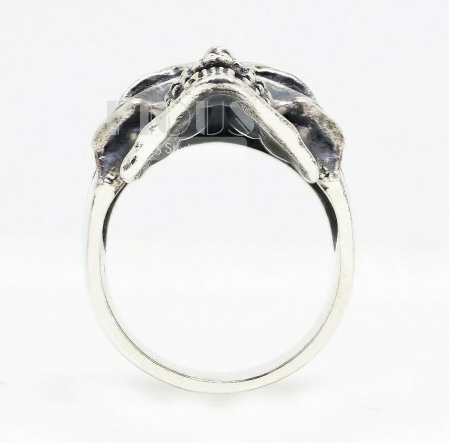 Skull 925 Sterling Silver Skull Head Men's Biker Rider Ring birthday ...