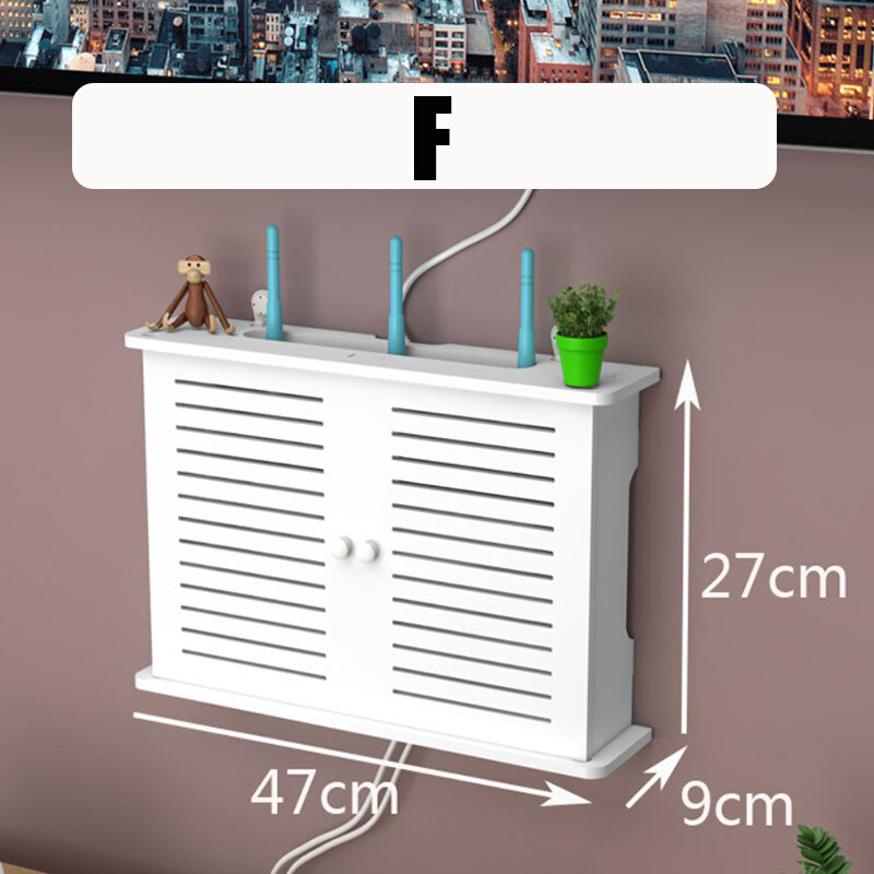 Large Wireless Wifi Router Shelf Storage Boxes Cable Power Plus Wire ...