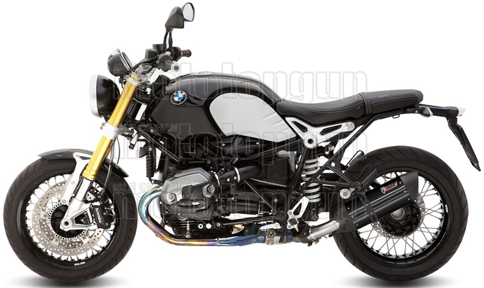 MIVV EXHAUST SUONO STEEL BLACK CARBON CAP BMW R NINE T RNINE T 2016 16 ...