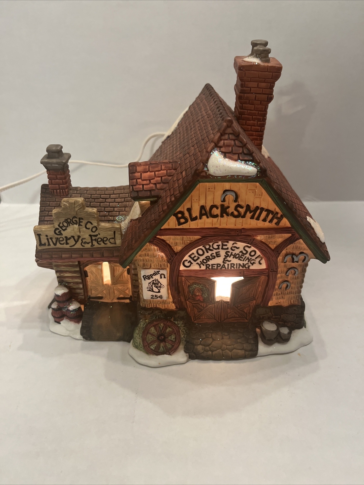 Santa's Workbench Victorian Series George & Son Blacksmith Lighted ...