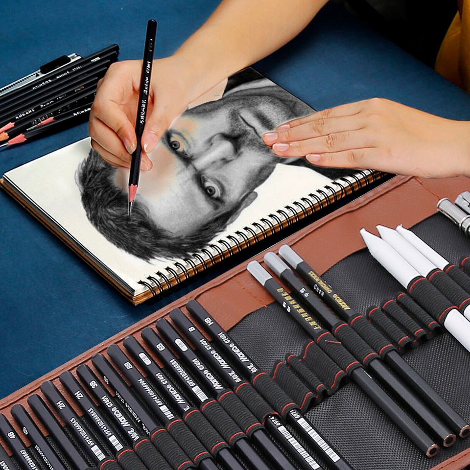 29 Pcs Professional Drawing Artist Tool Set Pencil and Sketch Charcoal ...