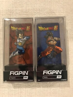 FiGPiN Dragon Ball Z Glitter Goku #883 Vegeta #884 2022 SDCC Exclusive ...