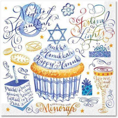 Punch Studio Light The Menorah Hanukkah Luncheon Napkins | eBay