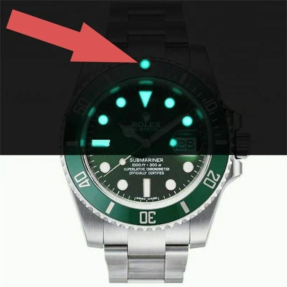 PEARL FLAT PIP FOR BEZEL INSERT ROLEX SUBMARINER 116619 SWISS TURQUOISE ...