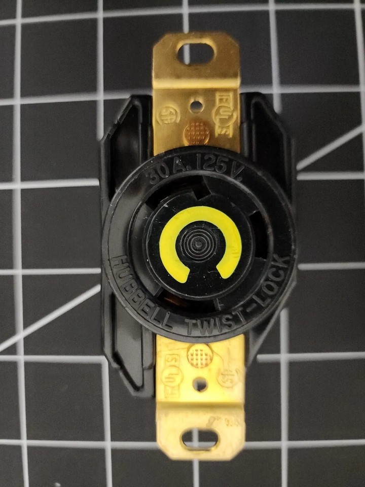 LOT OF ( 2 ) HUBBELL 30 AMP HBL2610 L5-30R TWIST-LOCK 30 AMP 125V ...