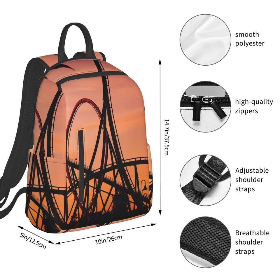 bassyil Roller Coaster Backpack Bookbag Laptop Backpacks Multipurpose ...