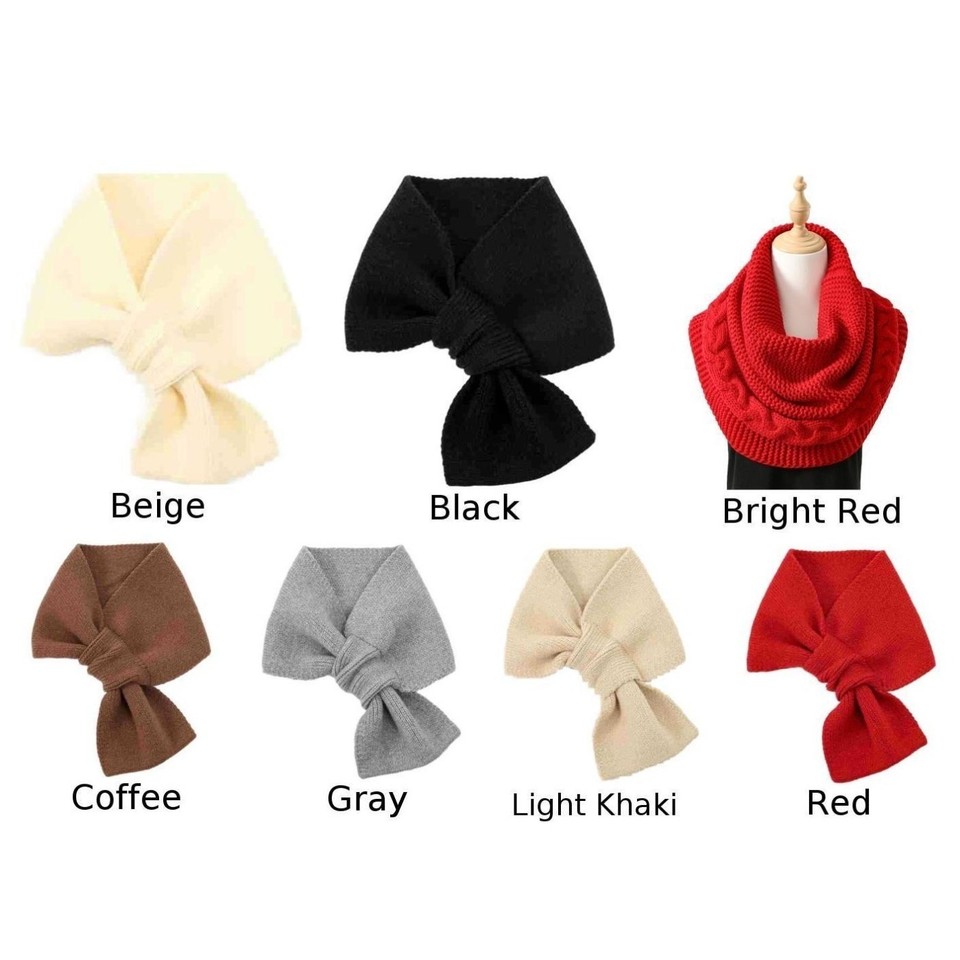 Classic Fair Isle Knit Scarf Women Winter Warm Fashion Accessory Red ...