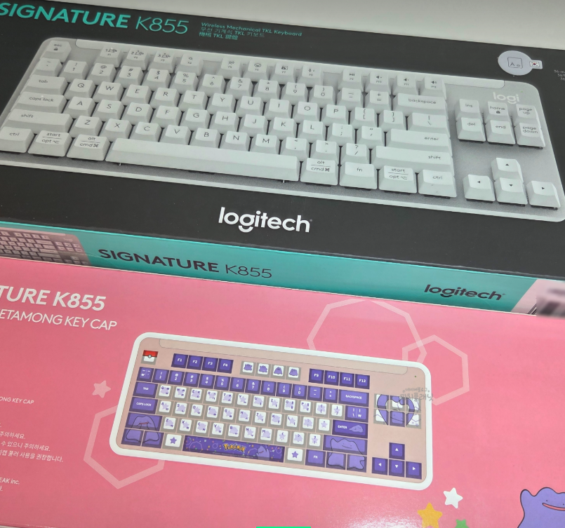 Logitech K855 Keyboard + Pokemon Ditto Keycap Set Korean Limited ...