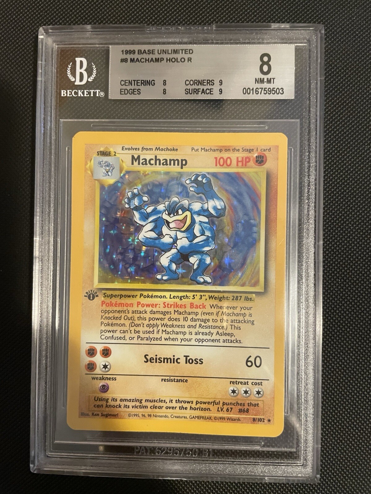 1999 Pokemon 1st Edition Machamp #8 Base Set BGS 8 | eBay