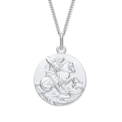 Sterling Silver ST George Pendant / Necklace - Choice of Chain | eBay UK