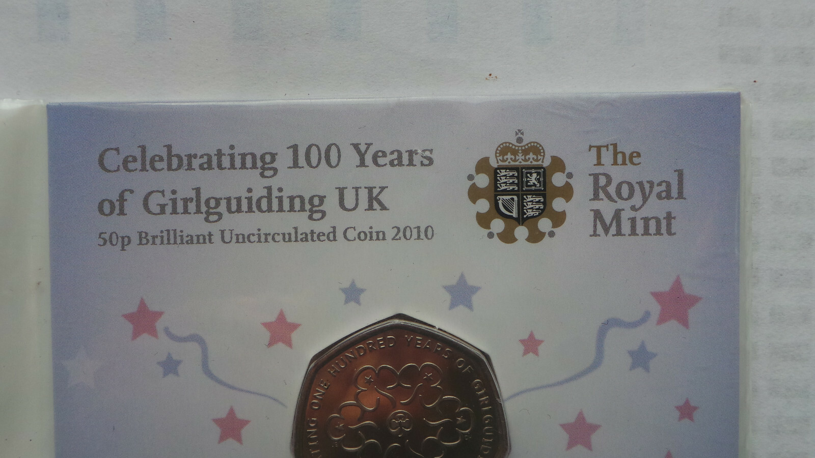 2010 50p COIN UK FIFTY PENCE ROYAL MINT GIRL GUIDES PACK GIRLGUIDING ...