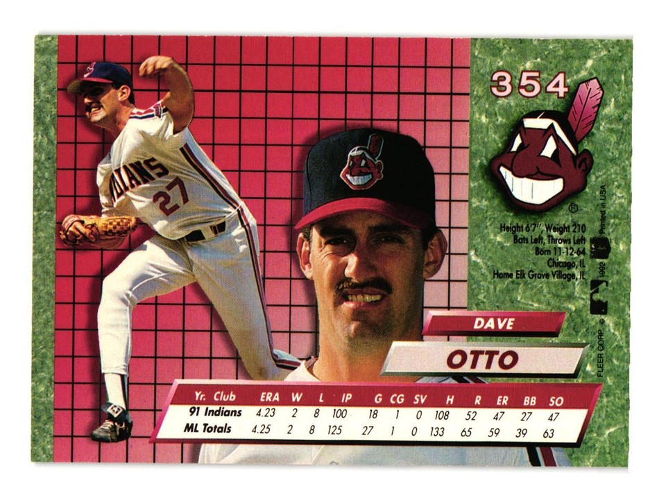 1992 Ultra #354 Dave Otto Cleveland Indians | eBay