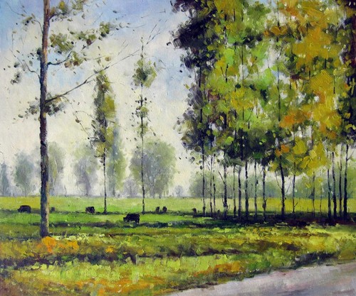 20x24 inches Country stretched Oil Painting Canvas Handmade Art Wall ...