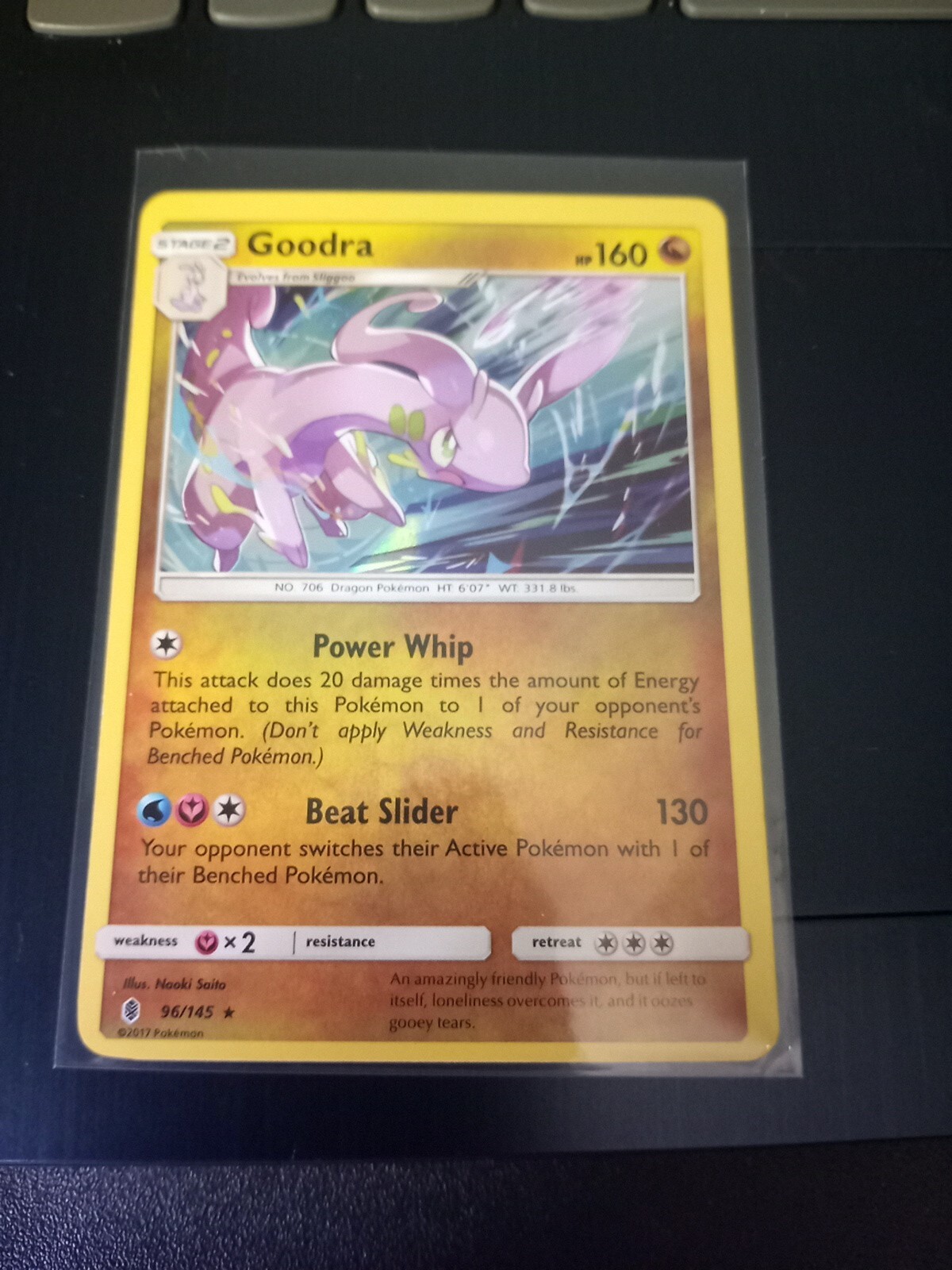 Pokémon TCG Goodra Sun & Moon: Guardians Rising 96/145 Holo Holo Rare ...