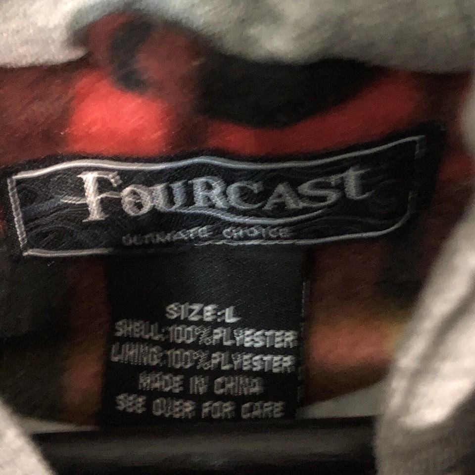 Fourcast Hoodie Men's L Sherpa Lined Plaid Flannel Layered Jacket Soft ...