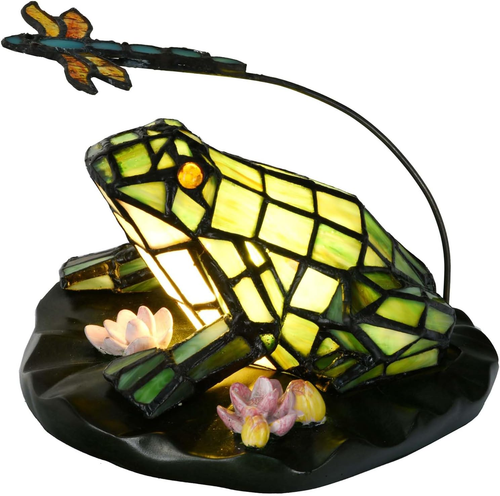 L12014 Frog Table Lamp Tiffany Style Stained Glass Accent Night Light ...
