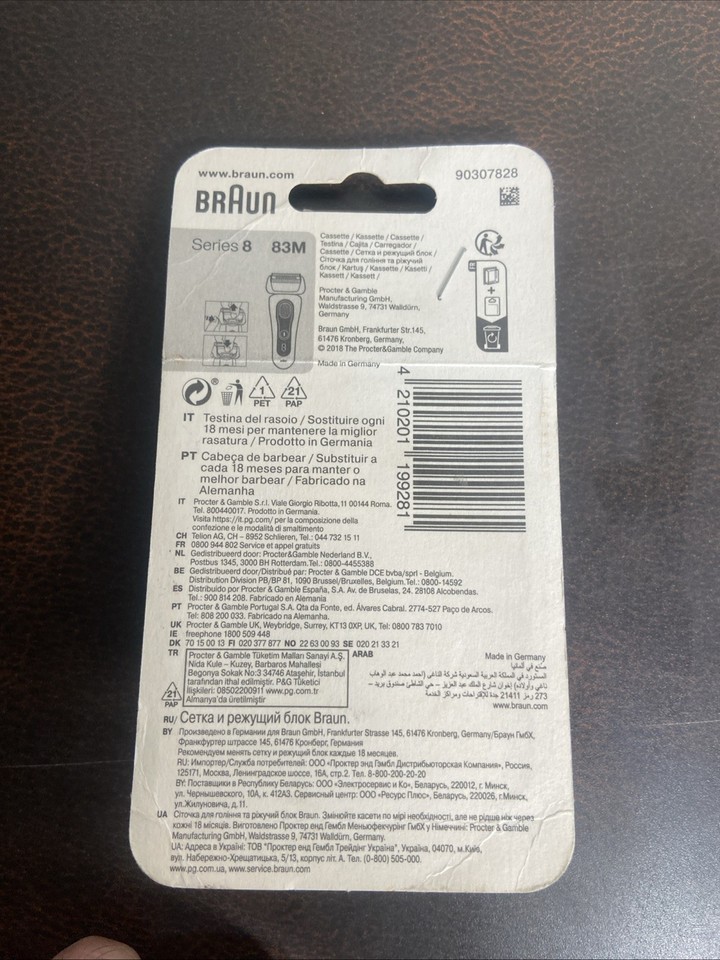 Braun Series 8 83M Electric Shaver Head Replacement - Silver Genuine ...