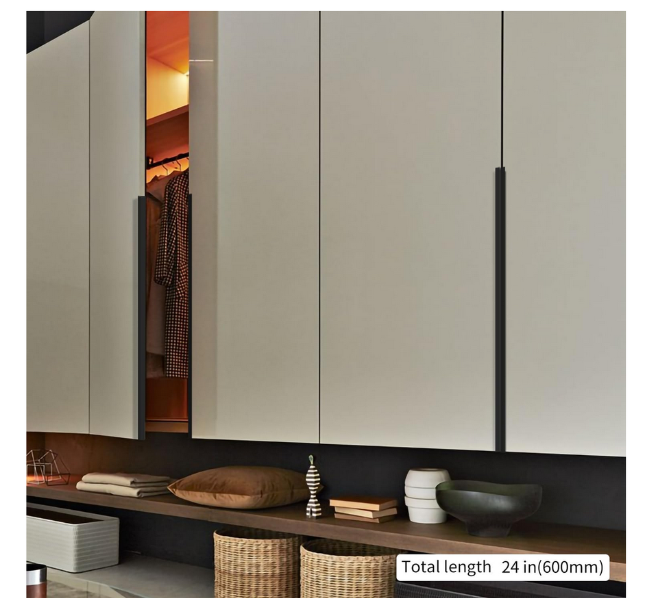 Cabinet Edge Finger Pull, 3pcs 600mm/23.62 Hidden Cabinet Pulls, Black ...