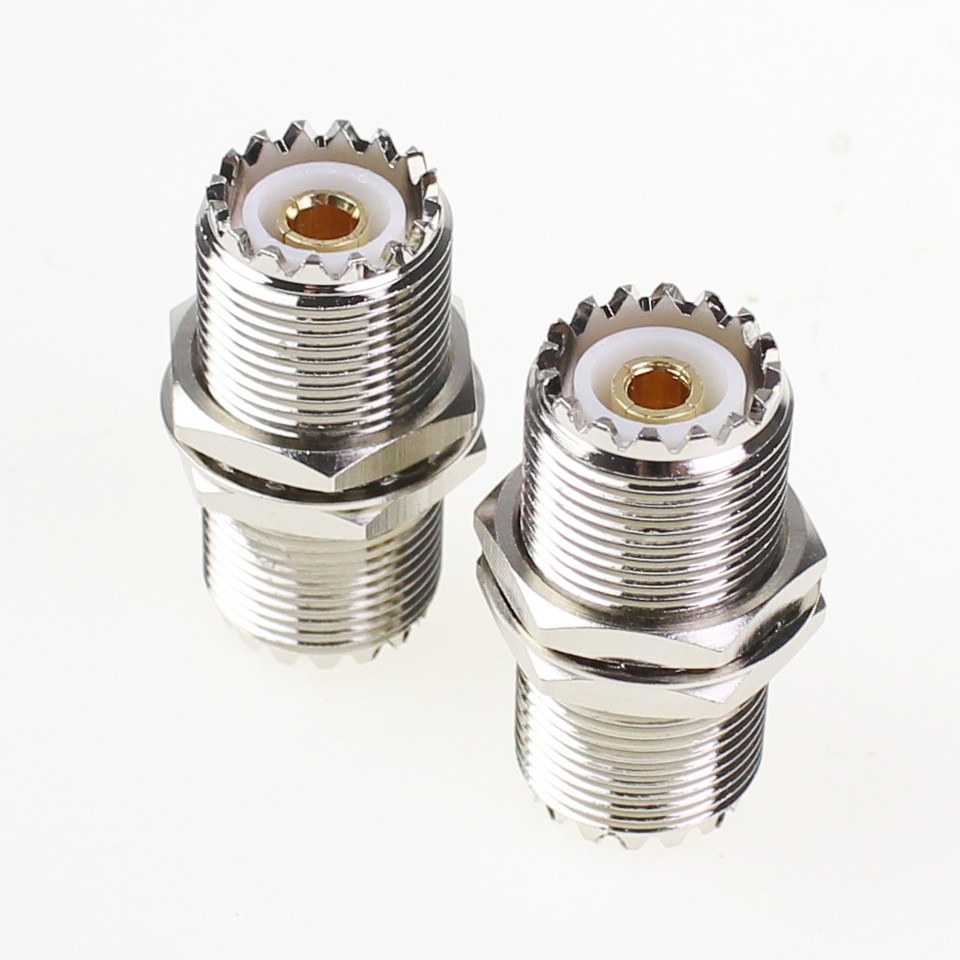 4 x UHF female nut bulkhead to SO-239 SO239 jack RF adapter connector ...