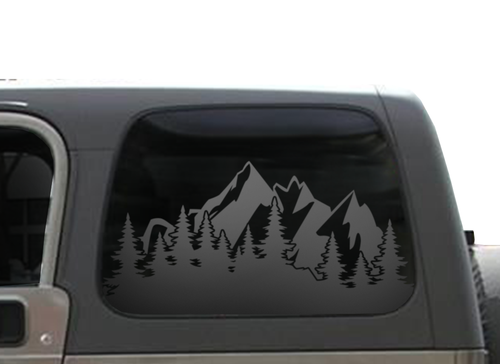 Mountain Scene - Fits Jeep Wrangler YJ TJ Side window - Outdoors ...