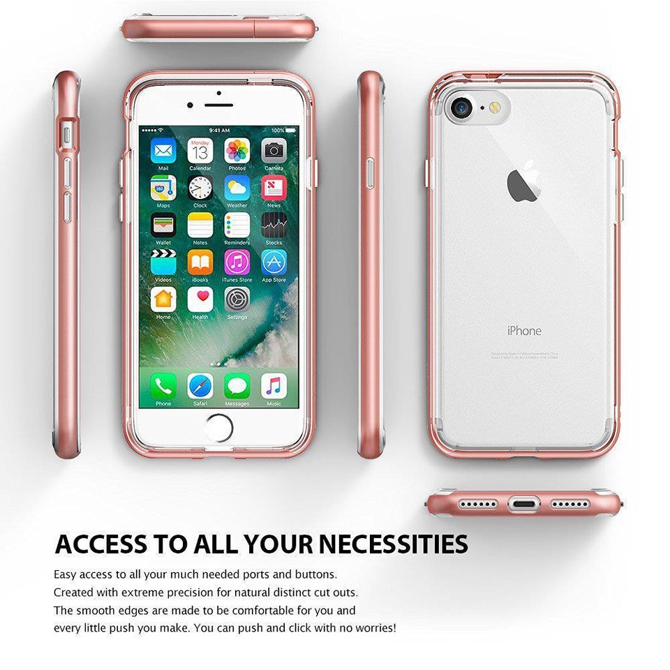 For iPhone 7 / 7Plus Crystal Clear PC Back TPU Bumper Drop Protection ...