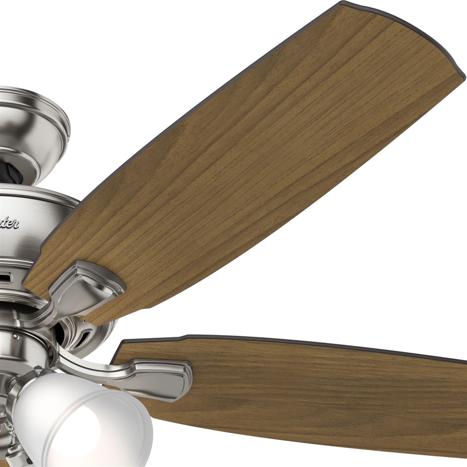 Hunter Fan 52 in Brushed Nickel Finish Ceiling Fan with Four Dimmable ...