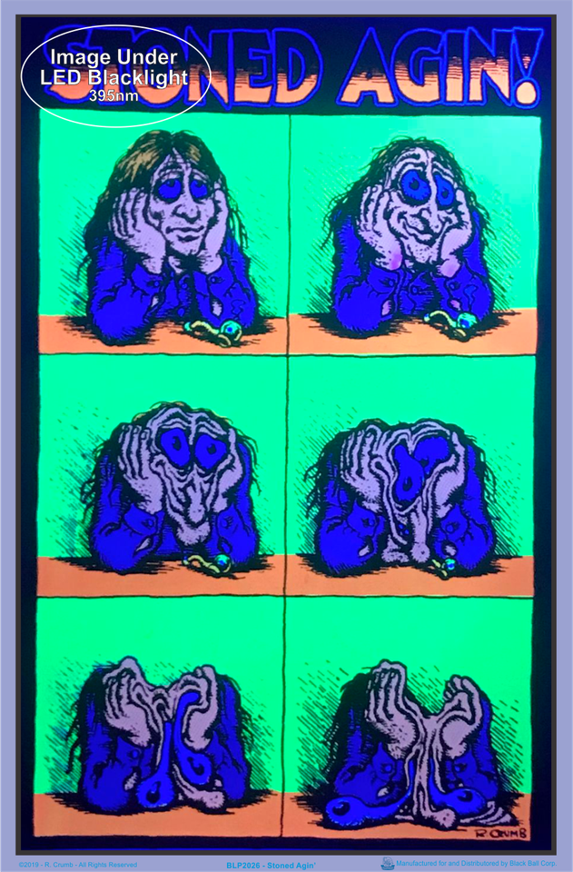 Stoned Agin' by R Crumb Blacklight Poster - Flocked - 23" x 35" | eBay