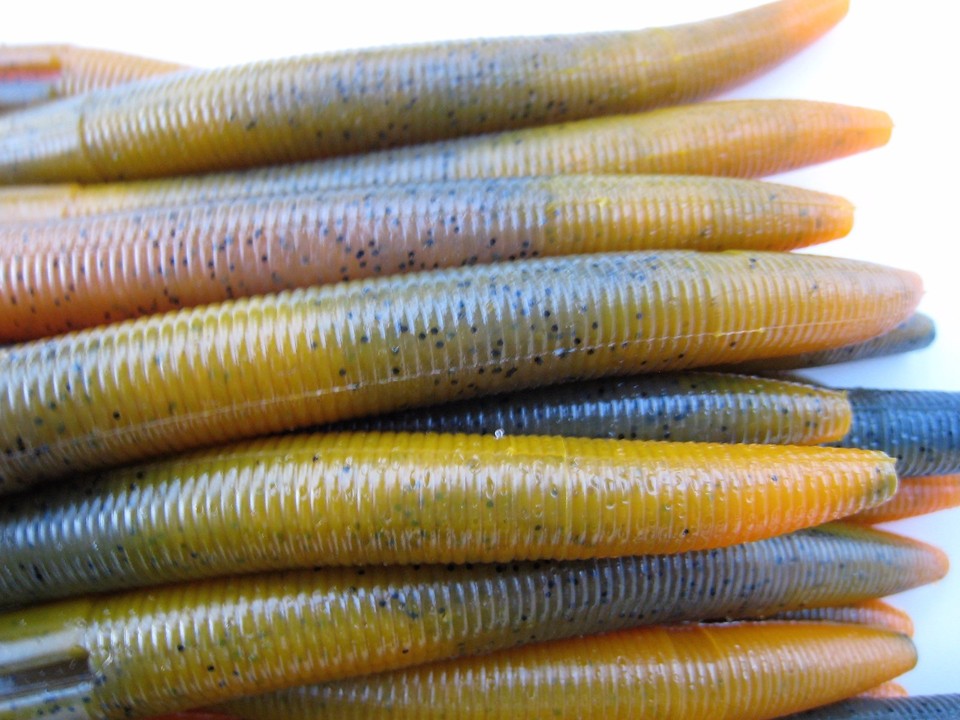 20 pk 5" Senko Style-CRAWDAD ORANGE SWIRL-Soft Plastic Worms-Bass-SCENT ...