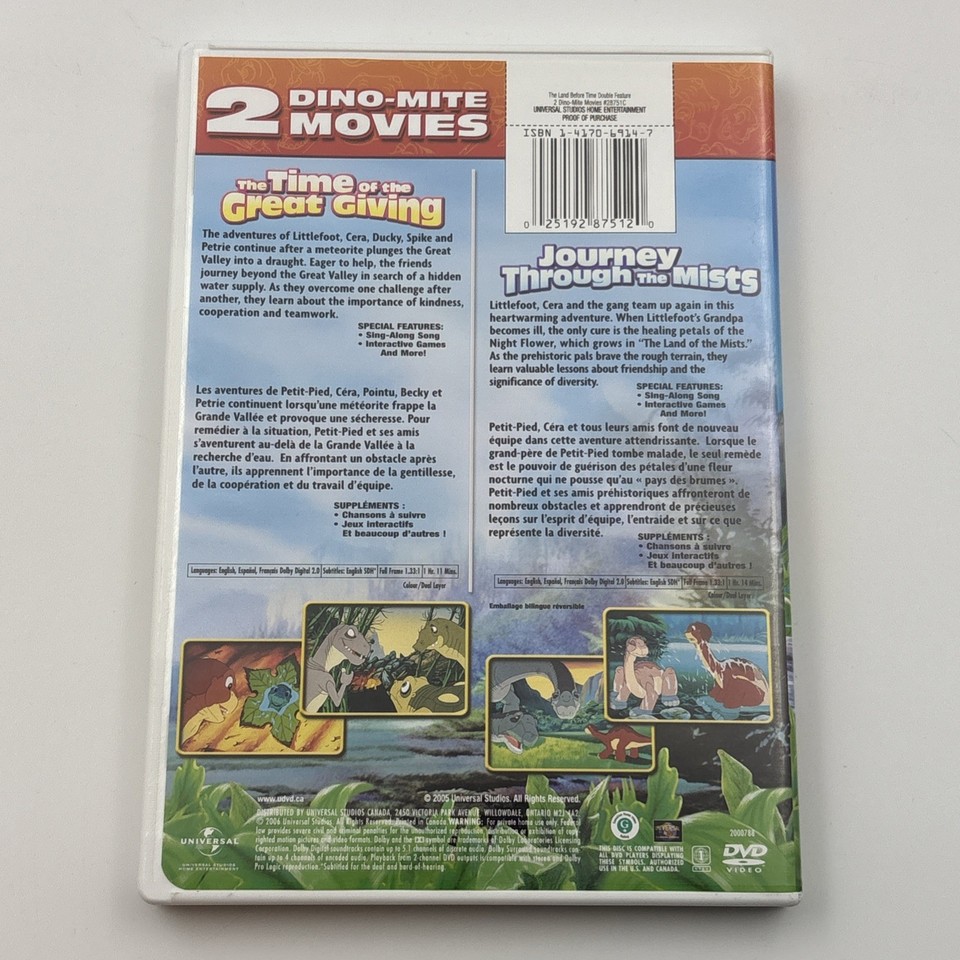 The Land Before Time Double Feature 2 Dino-Mite Movies DVD 2005 | eBay