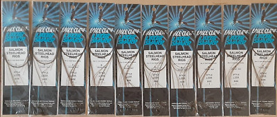 10-PACK LOT (60 TOTAL RIGS) Eagle Claw 8 lb size 1 salmon steelhead ...