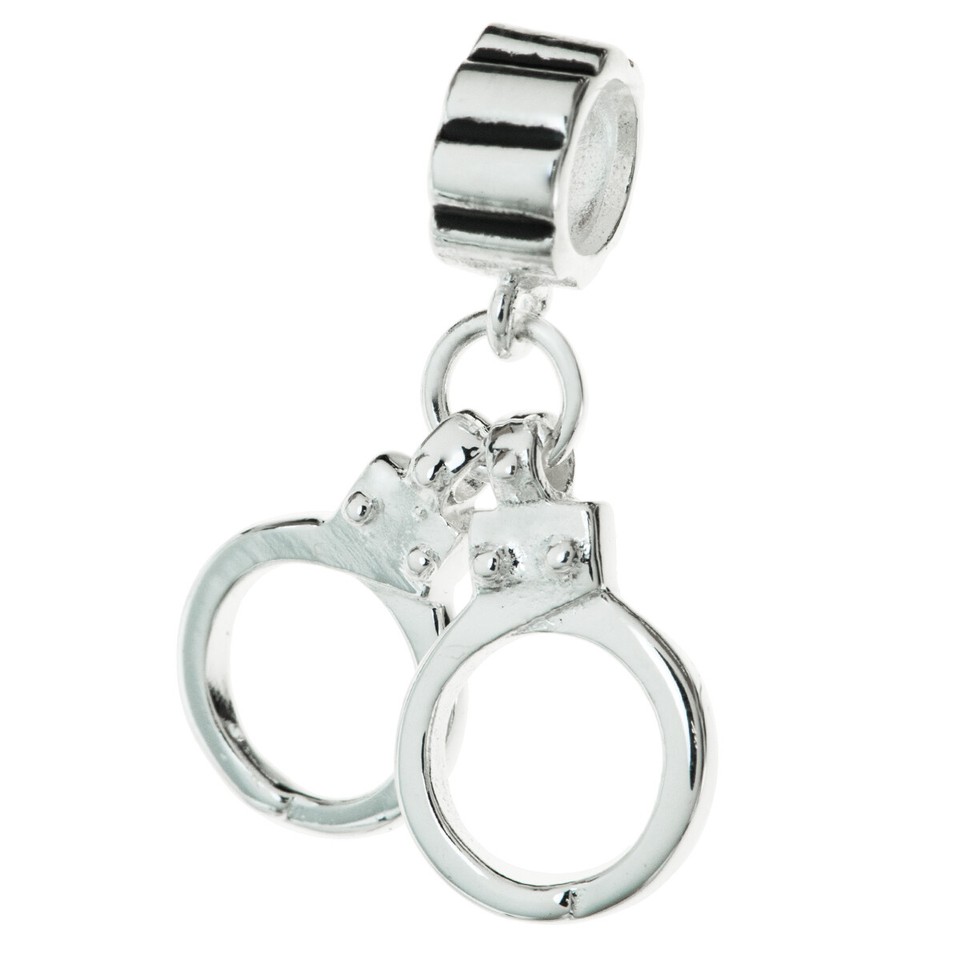 Sterling Silver Police Handcuff Law Enforcement Bead for European Charm ...