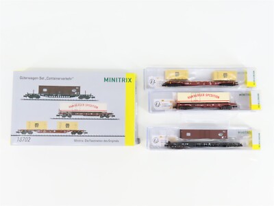 N Scale Trix 18702 "Container Service Freight 3-Car Set | eBay