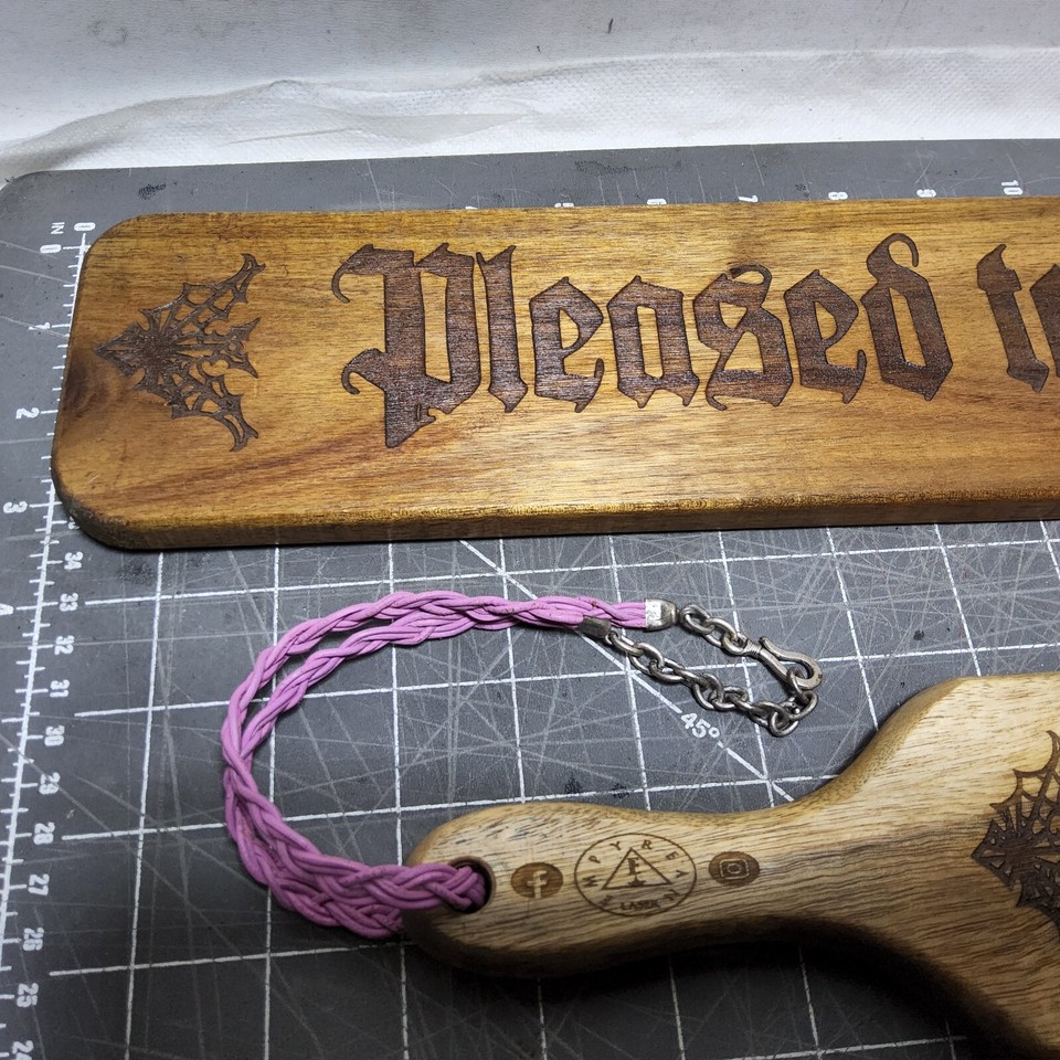 Laser engraved paddle cheese board pleased to beat you spanks a lot ...