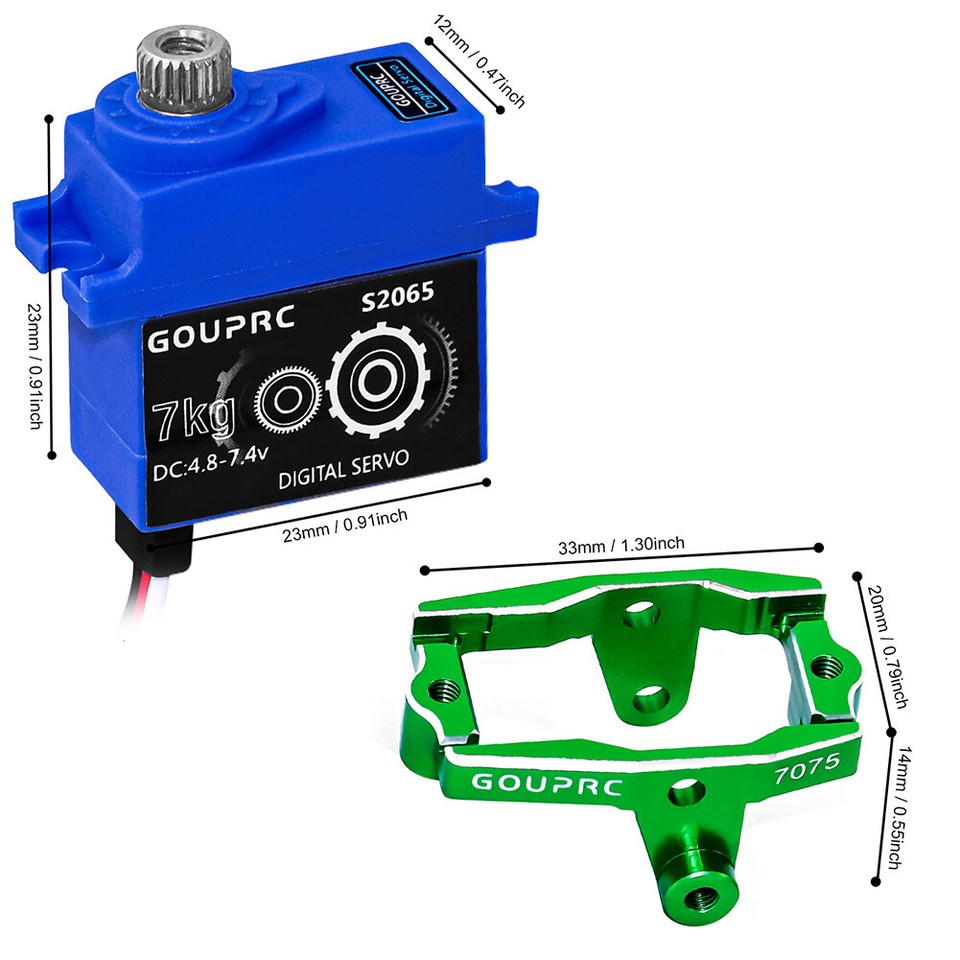 Digital Servo RC Servo with Mount and Servo Horn for 1/18 TRX4M Servo ...