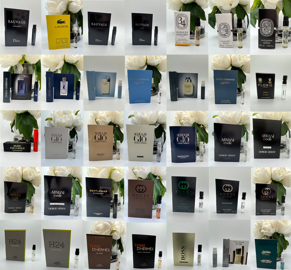 Men's Cologne Perfume Sample Vial Set - Lot x 10 Designer Perfume ...