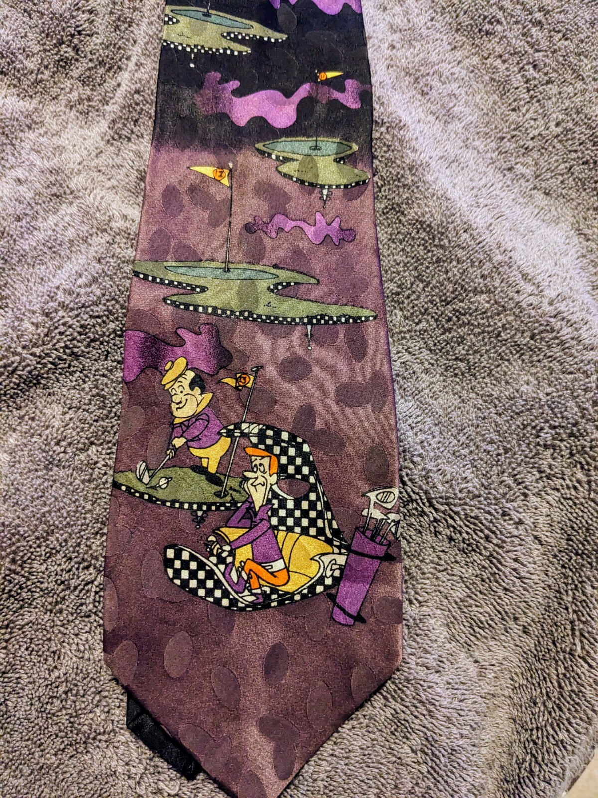 Vintage Jetsons Golf Cartoon Network Men's Tie - … - Gem