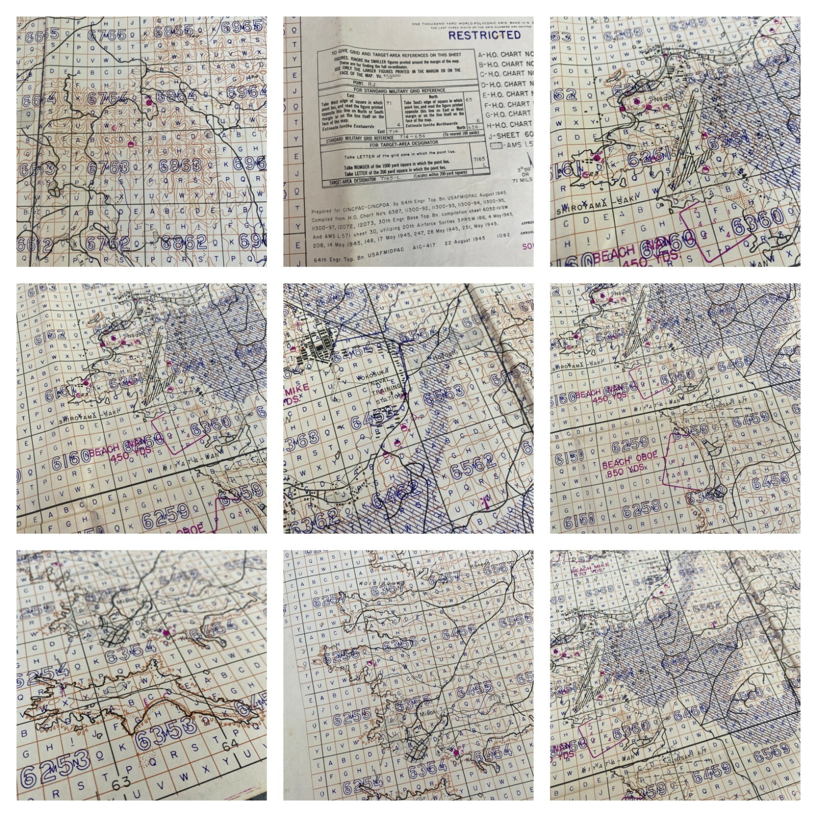 RARE WWII 1945 High Command Operation Coronet Sagami D-Day Beach ...