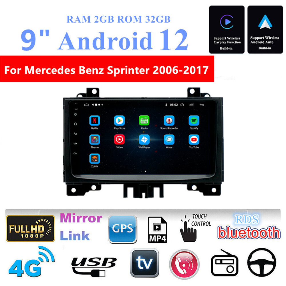 Car Android Stereo Radio Navi GPS Head Unit For Mercedes-Benz Sprinter ...