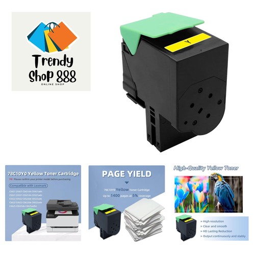 78C10Y0 Yellow Compatible with lexmark CS421 CX421 CS421dn CS521 CX521 ...